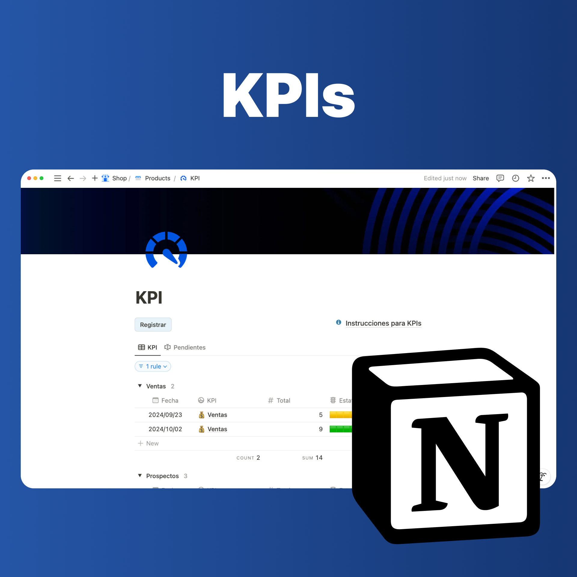 KPI Notion Template – Tebiko